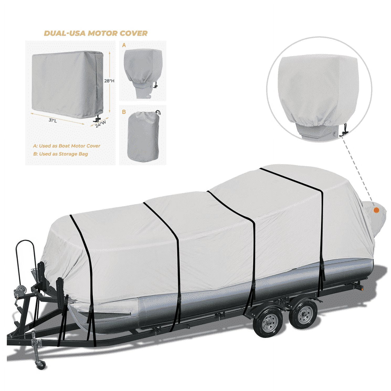 RVMasking Waterproof Ripstop 800D Trailerable Pontoon Boat Cover with ...