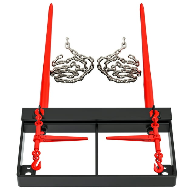 RVNI 49 inch Universal Hay Bale Spear Front Loader Tractor Bucket ...