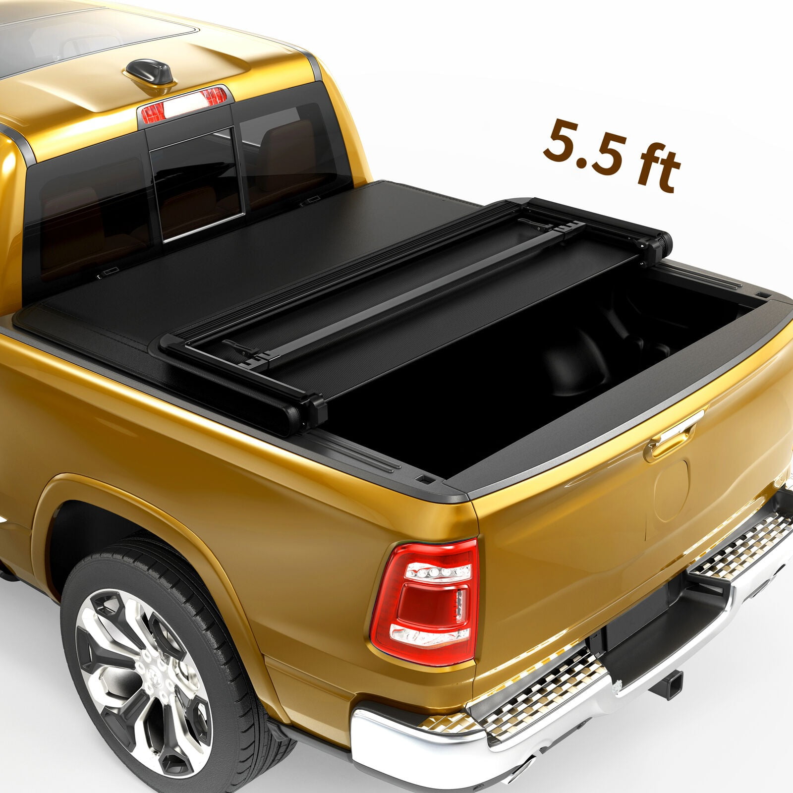 RVNI Soft Tri-fold 5.5 ft Truck Bed Tonneau Cover compatible with 2009 ...