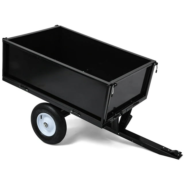 RVNI Steel Dump Cart Tow Behind Solution for Lawn Dump Tractors 500 lbs ...