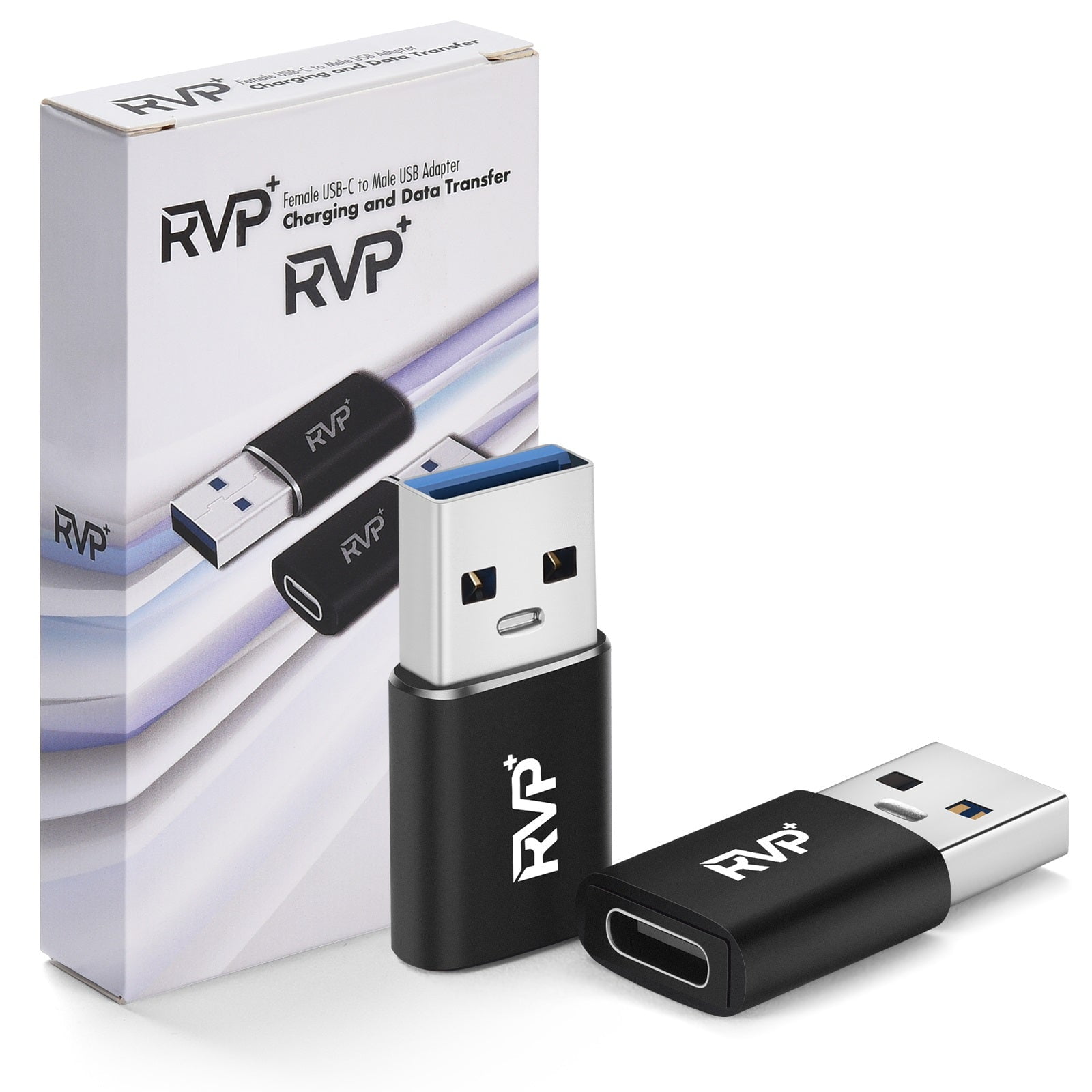 RVP+ USB C Female to USB 3.0 Male Adapter for Laptop and Computer, 5Gbps, 2Pack, 0.5FT, OTG ...