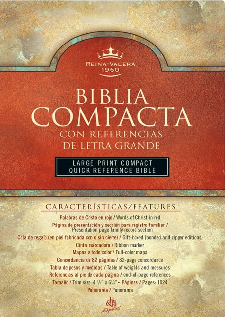 Pre-Owned RVR 1960 Biblia Compacta Letra Grande con Referencias ...