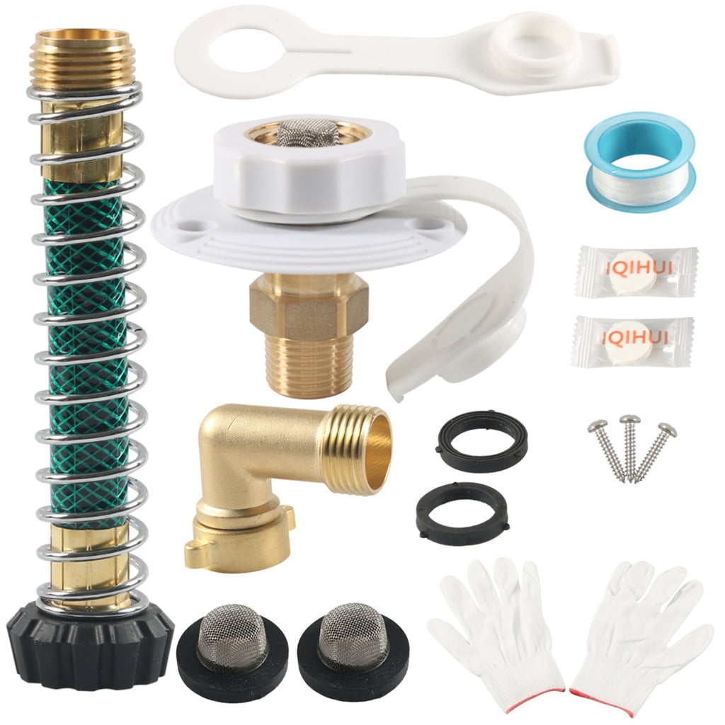 RVs Water Inlet Anti Backflow Water Valves With 60PSI Connection Hose ...