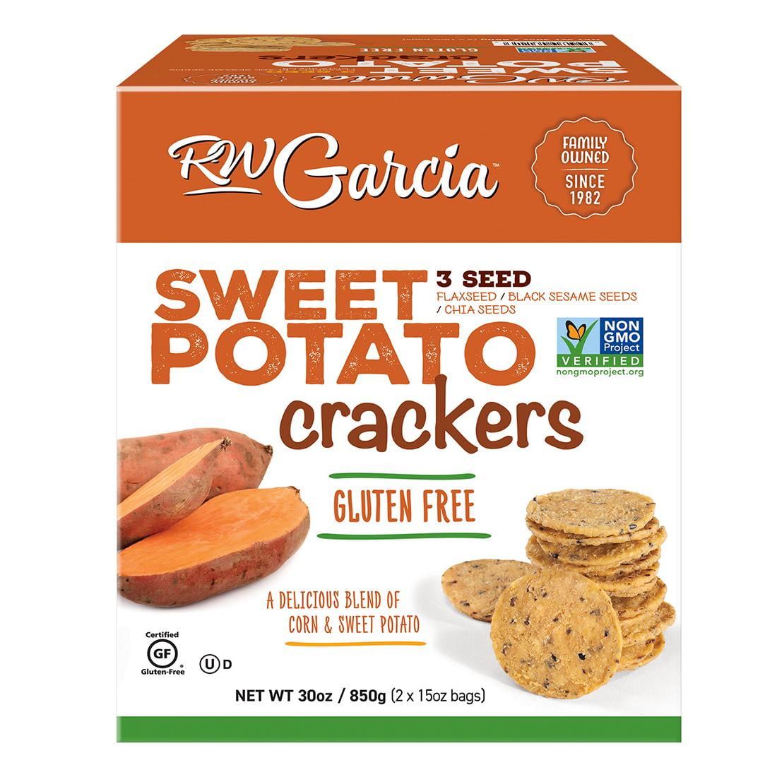 RW Garcia Gluten Free Organic Sweet Potato Crackers, 30 oz, Kosher ...