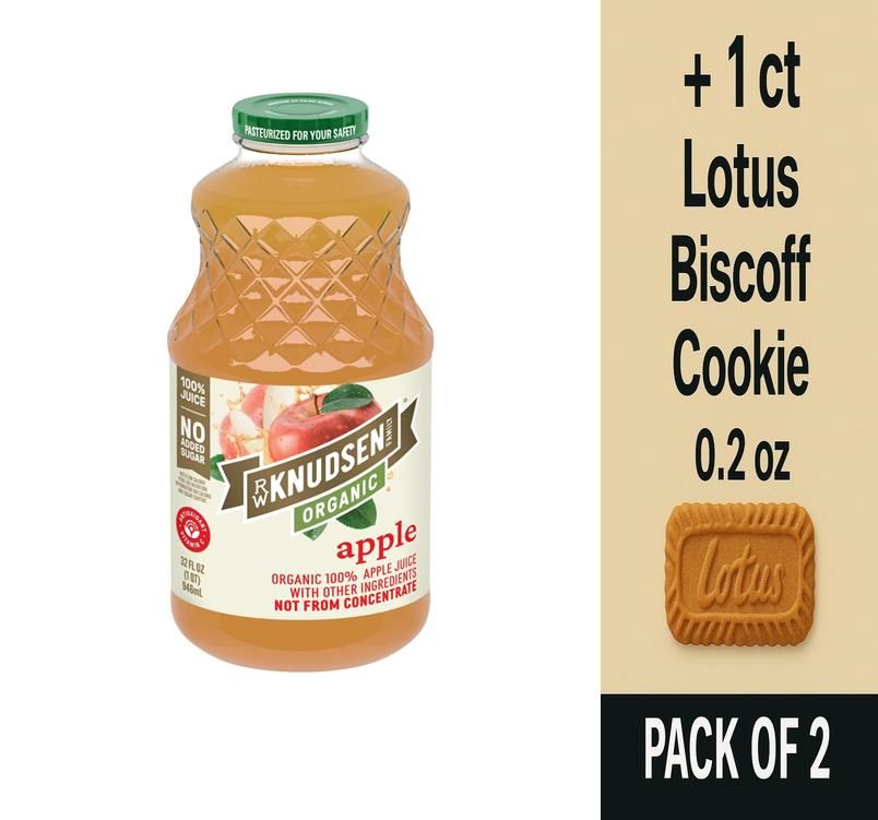 RW Knudsen Organic Apple Juice 32 fl oz - Pack of 2 & Lotus Biscoff ...