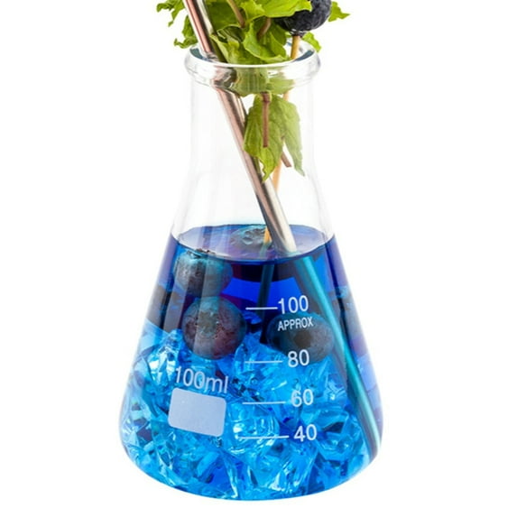 RW Lab 100 mL Glass Conical Flask - Borosilicate - 2 1/2" x 2 1/2" x 4" - 10 count box - Walmart.com