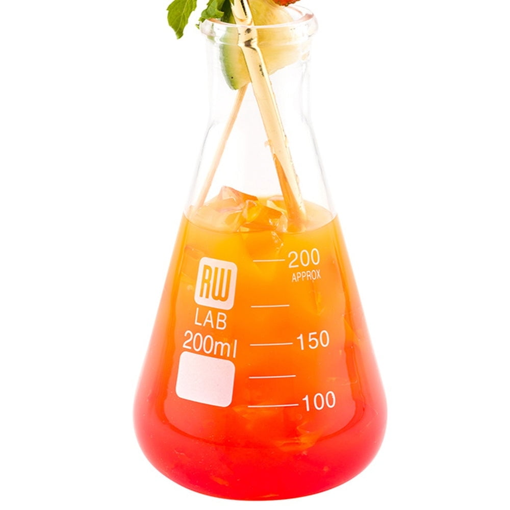 RW Lab 200 mL Glass Conical Flask - Borosilicate - 3" x 3" x 5 1/2 ...