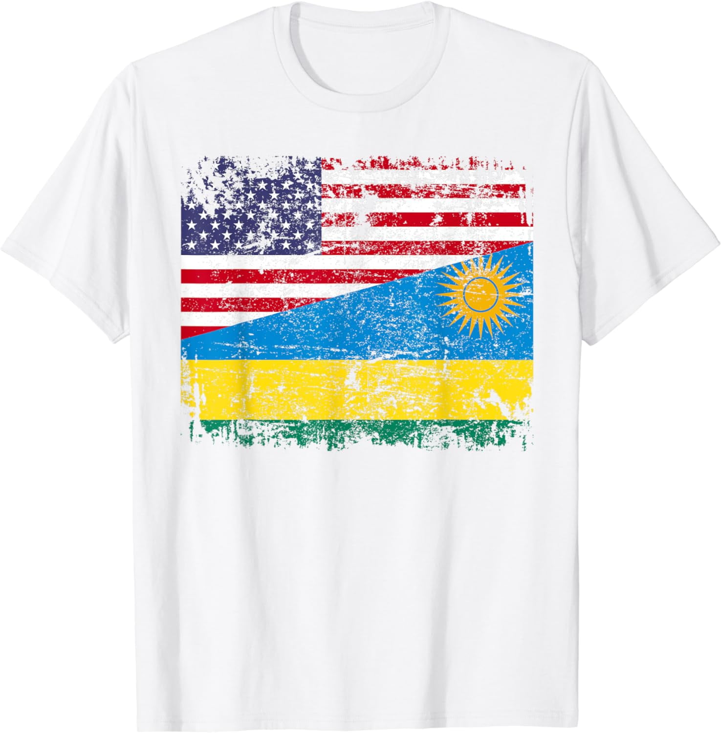 RWANDAN ROOTS | Half American Flag | USA RWANDA FLAG T-Shirt - Walmart.com