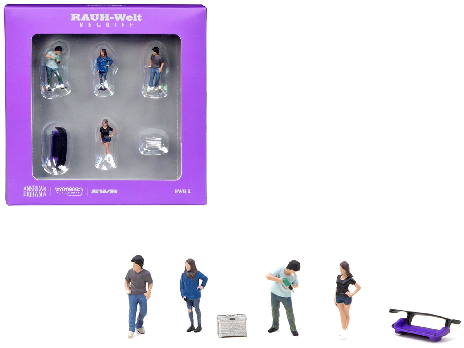 RWB 1 6 Piece Diecast Figure Set RAUH-Welt Begriff for 1/64 scale ...