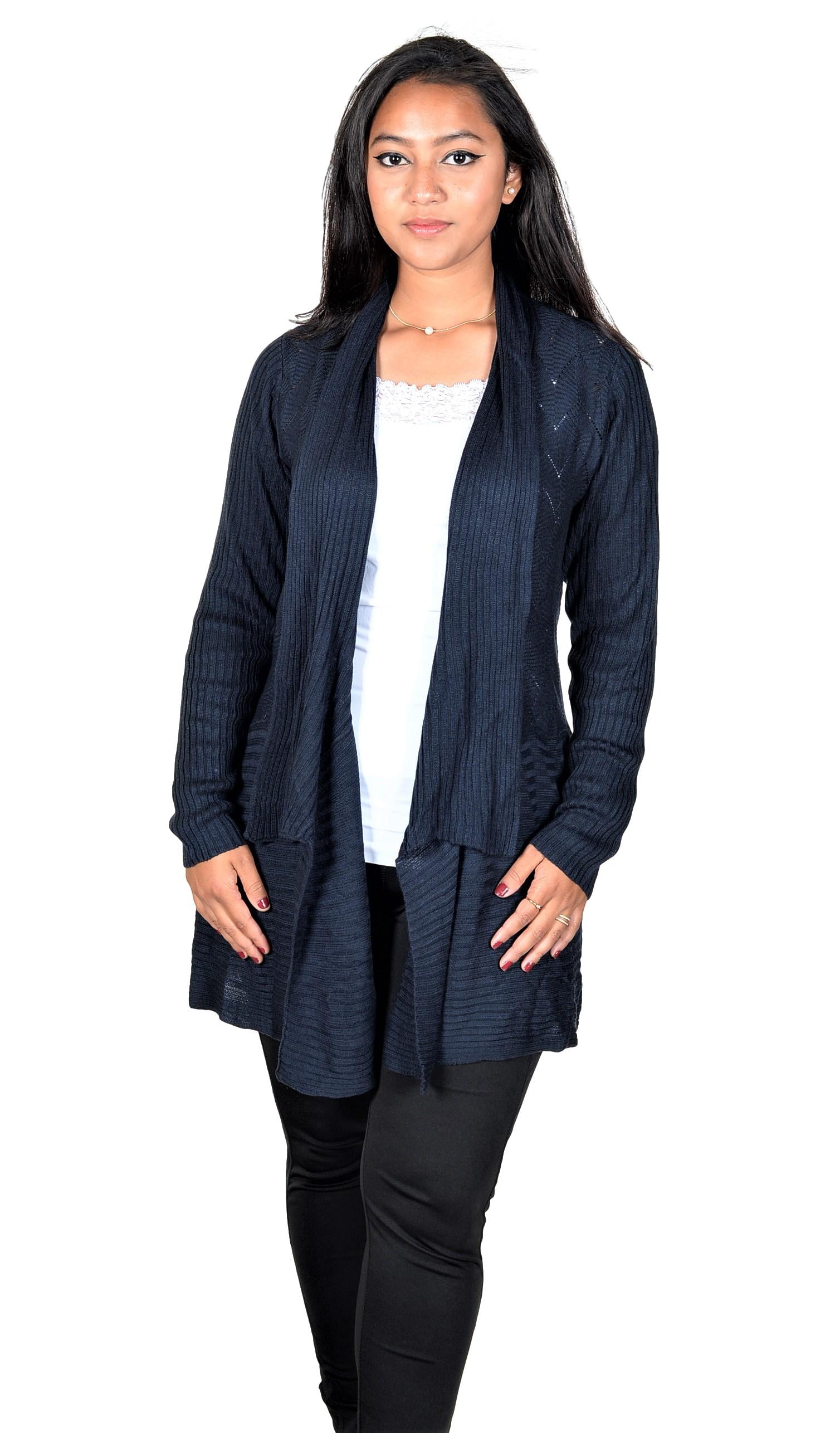 RWB Womens Long Sleeve Open Sweater Summer Cardiagn Navy Small ...