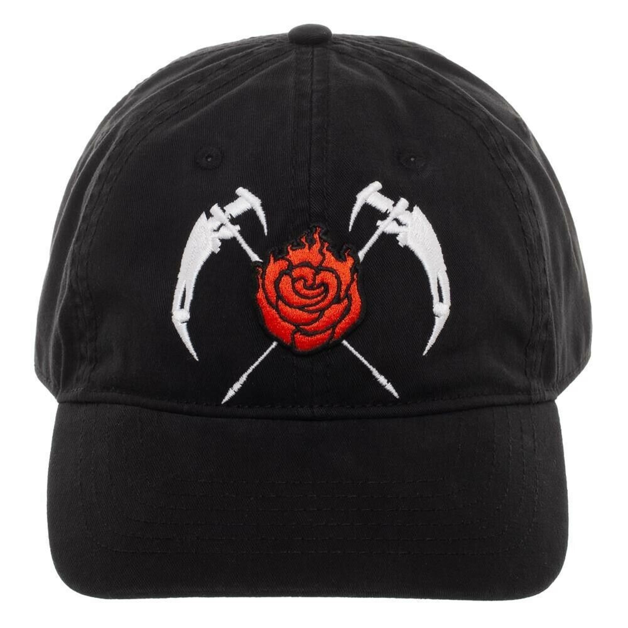 RWBY Ruby Rose Embroidered Hat Adult Black Adjustable Cap - Walmart.com