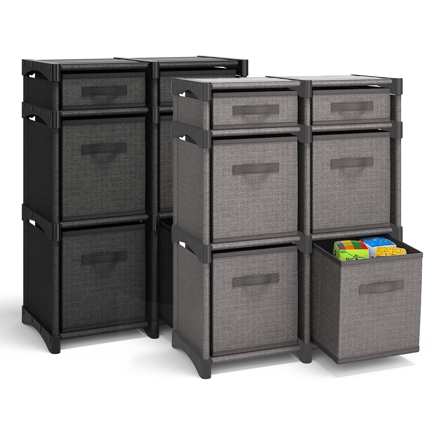 RWTFGV 6-Piece Cube Storage Set, 5-Tier with Drawers & Storage Box ...