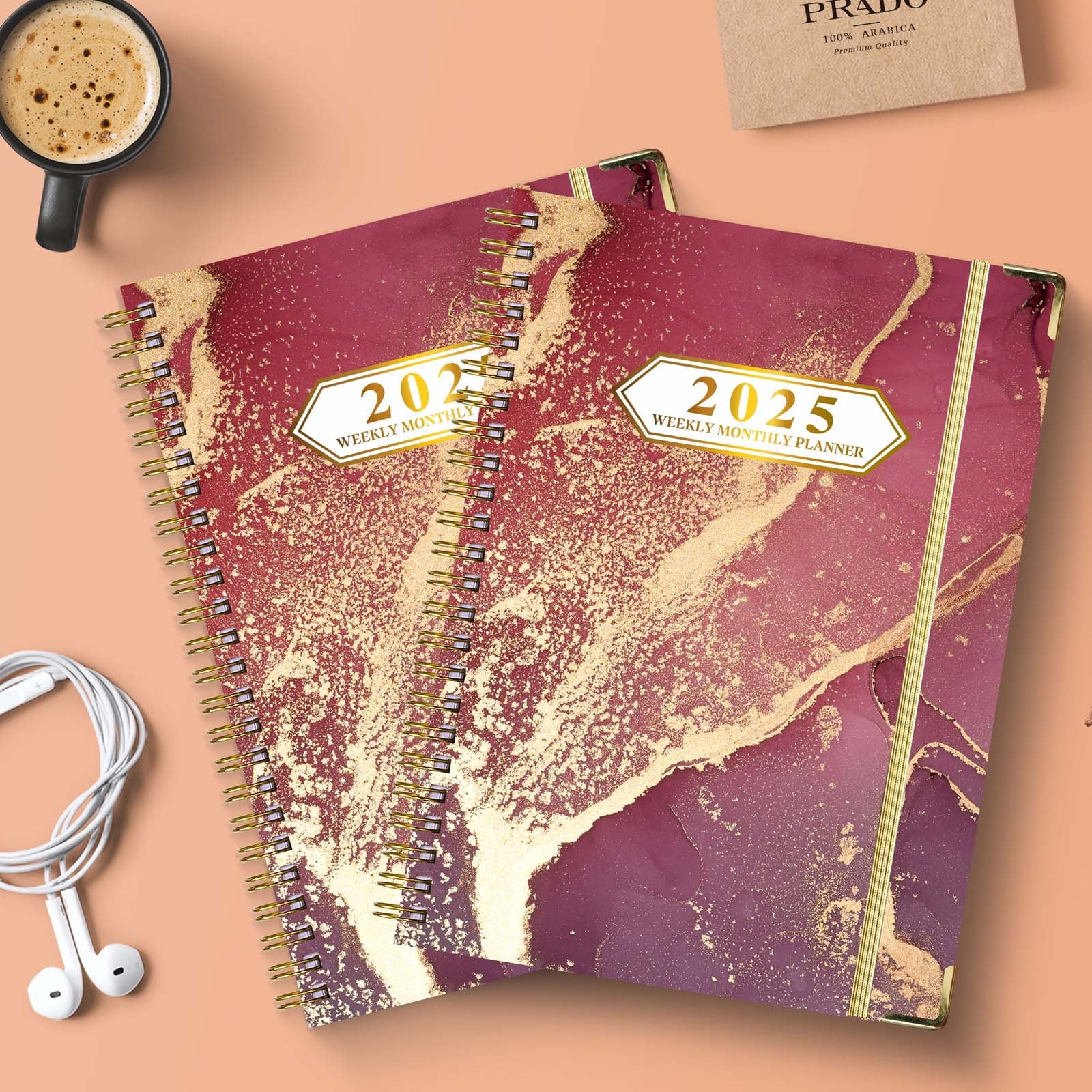 RWVBM 2024-2025 English Notebook A5 Coil Bound Diary - 365 Day Work and ...