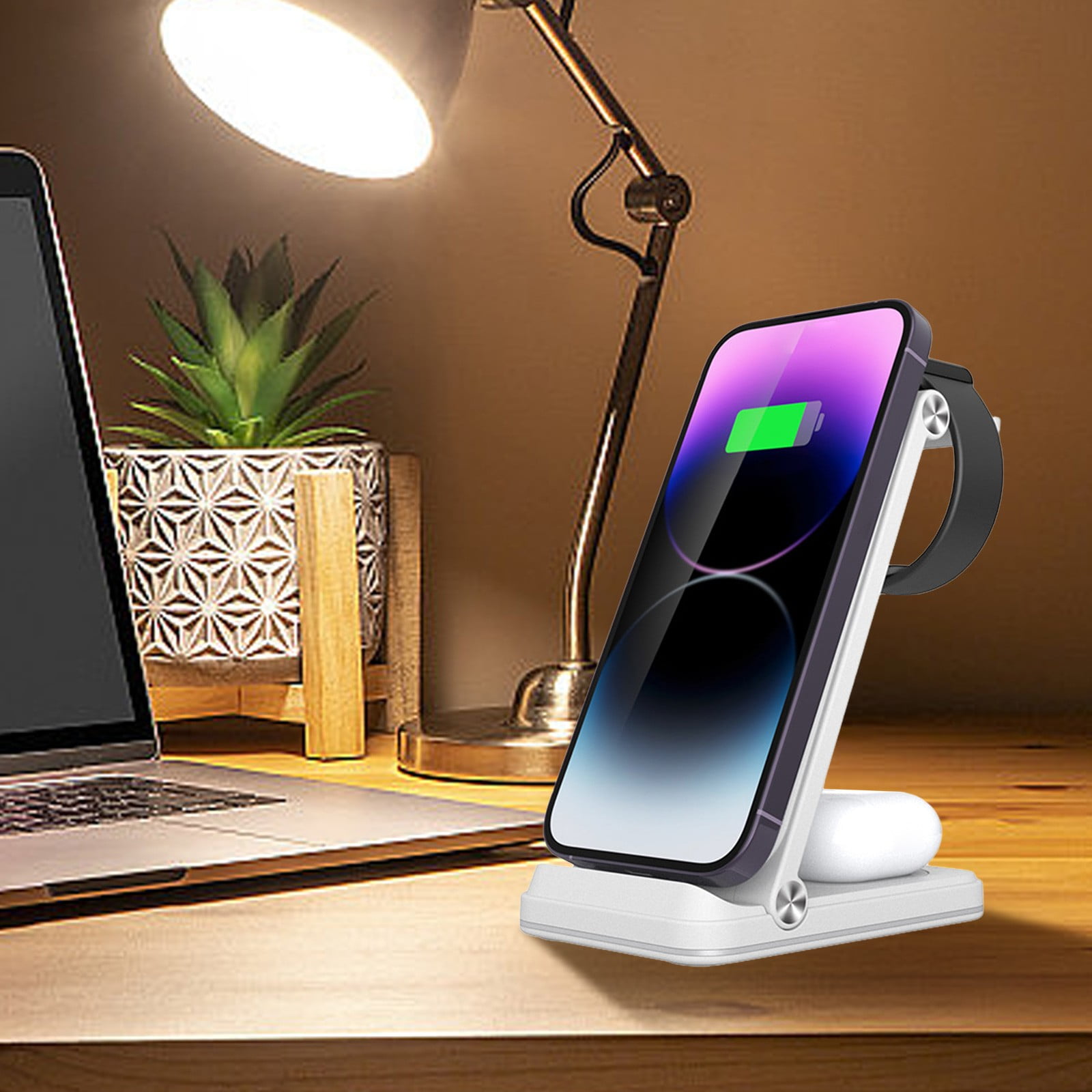 RWVBM 3-in-1 Wireless Charger with Fast Charging 15W - Mobile Phone ...