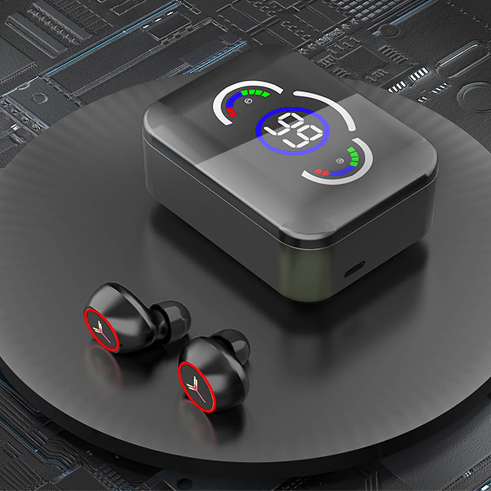 RWVBM Bluetooth 5.3 Wireless Earbuds: LED Digital Battery Display ...