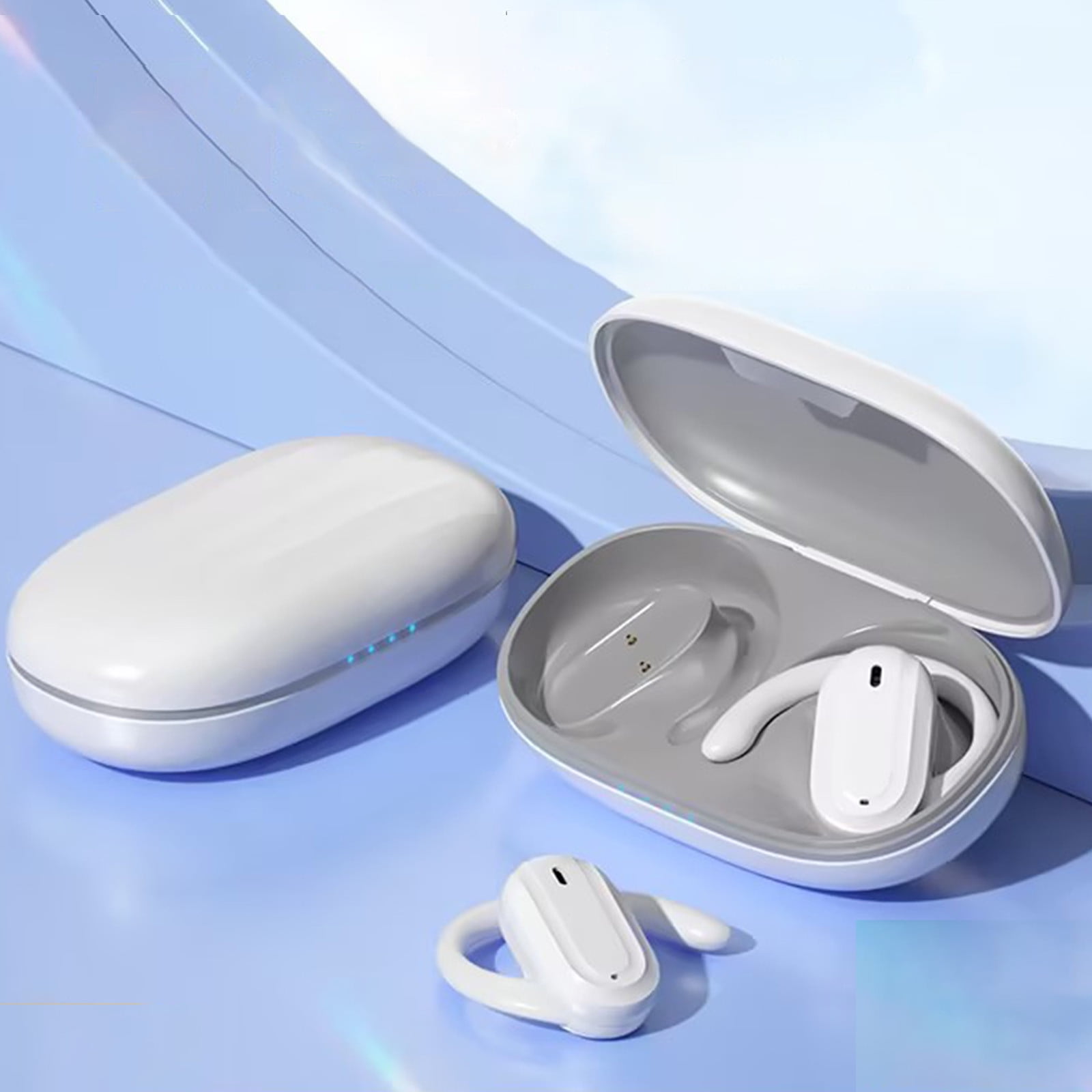 RWVBM Bluetooth 5.3 Wireless Headset, Noise-Cancelling Hanging Ear ...