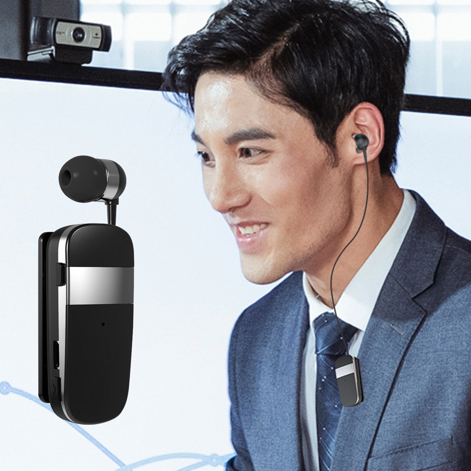 RWVBM Bluetooth Earbuds with Retractable Collar: Single Ear, Car ...