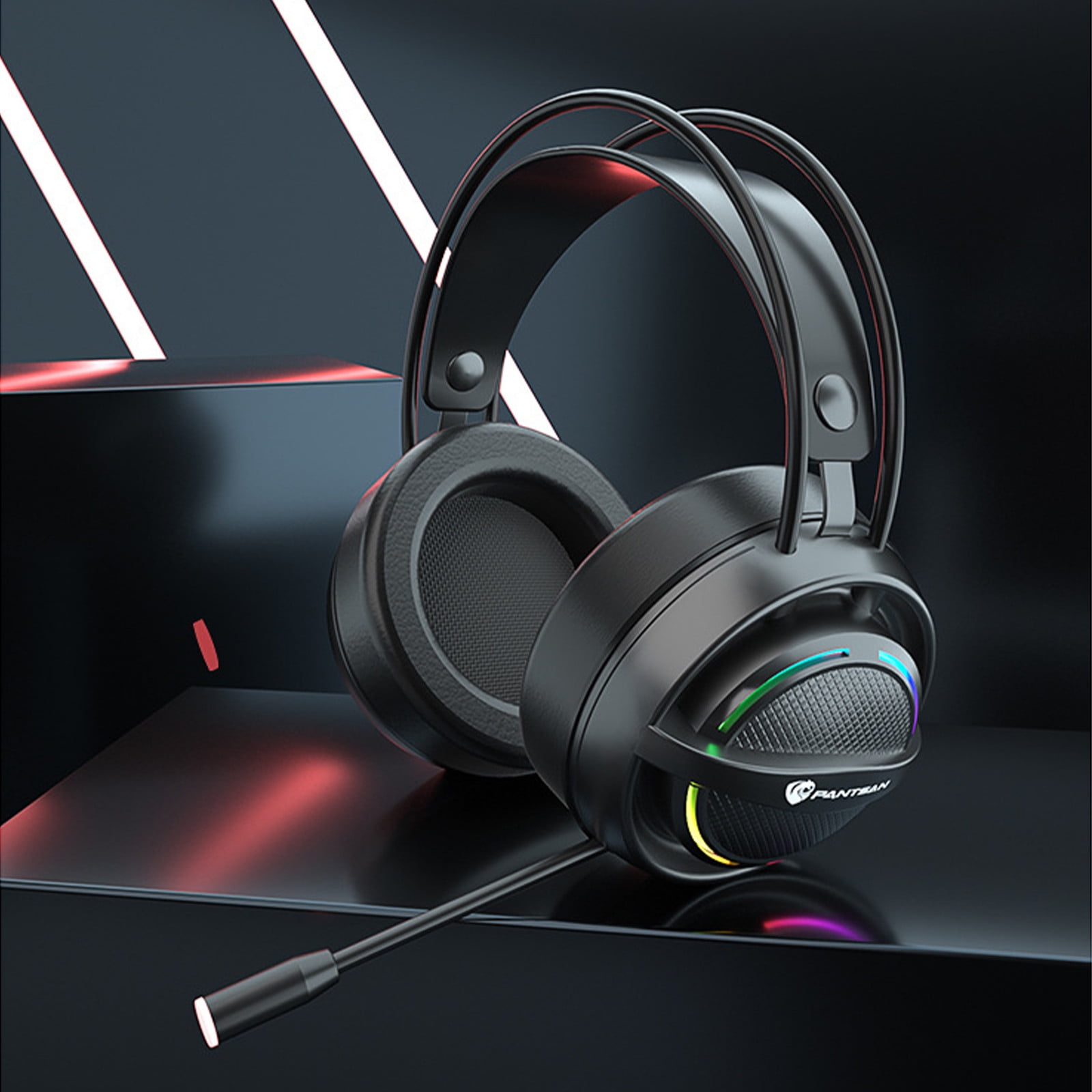 RWVBM Computer Headworn 7.1 Surround Sound RGB Gaming Earphones, Sound ...
