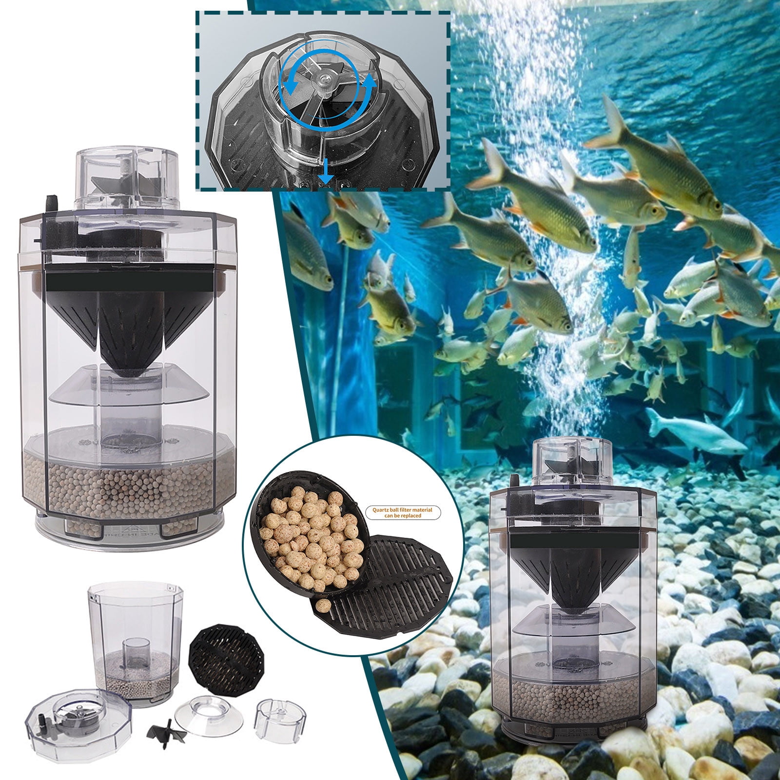 RWVBM Fish Stool Suction Collector, Fully Automatic Aquarium Vacuum ...