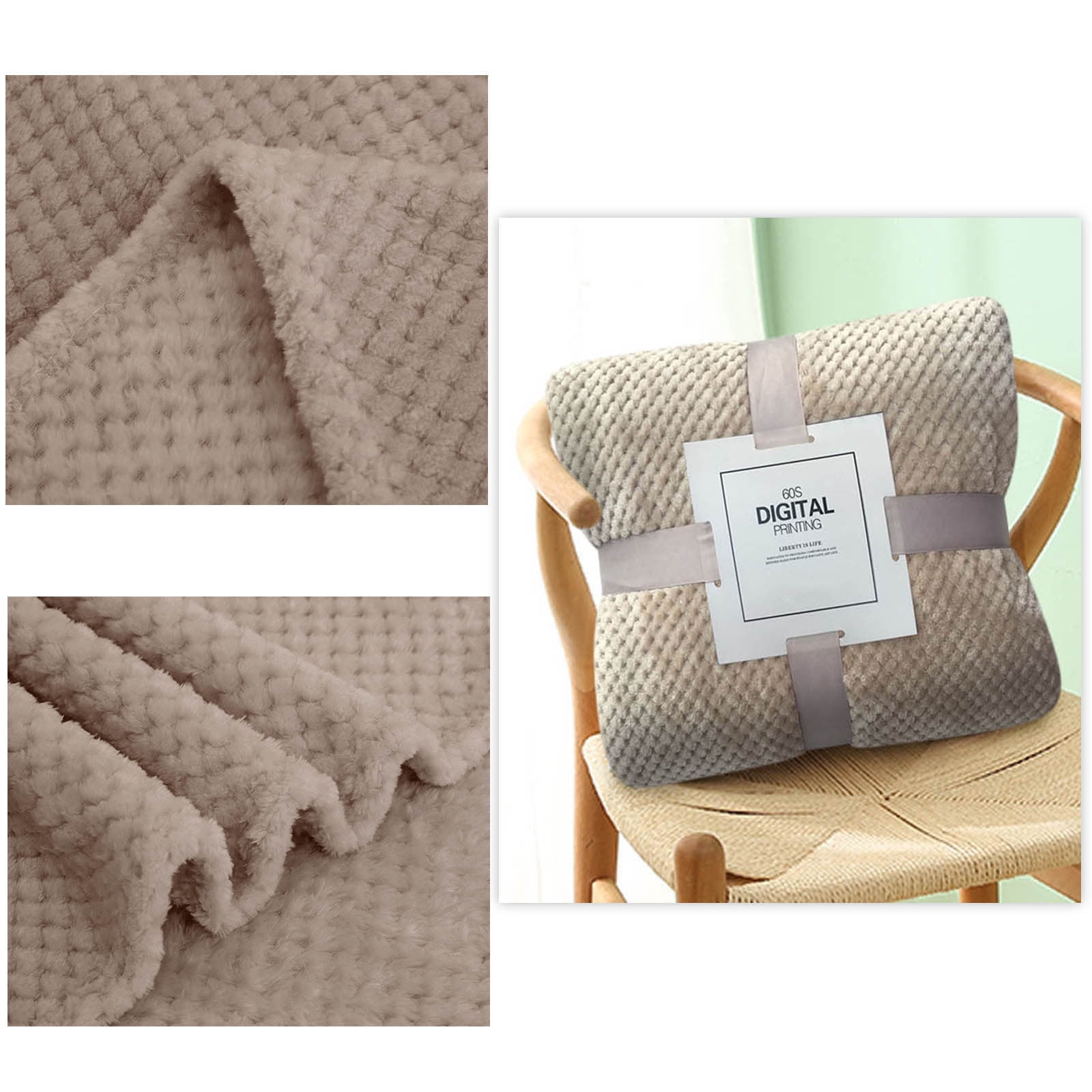 Lightall Flannel Sofa Couch Blanket Soft Warm Plaid Fleece Bed Throw ...