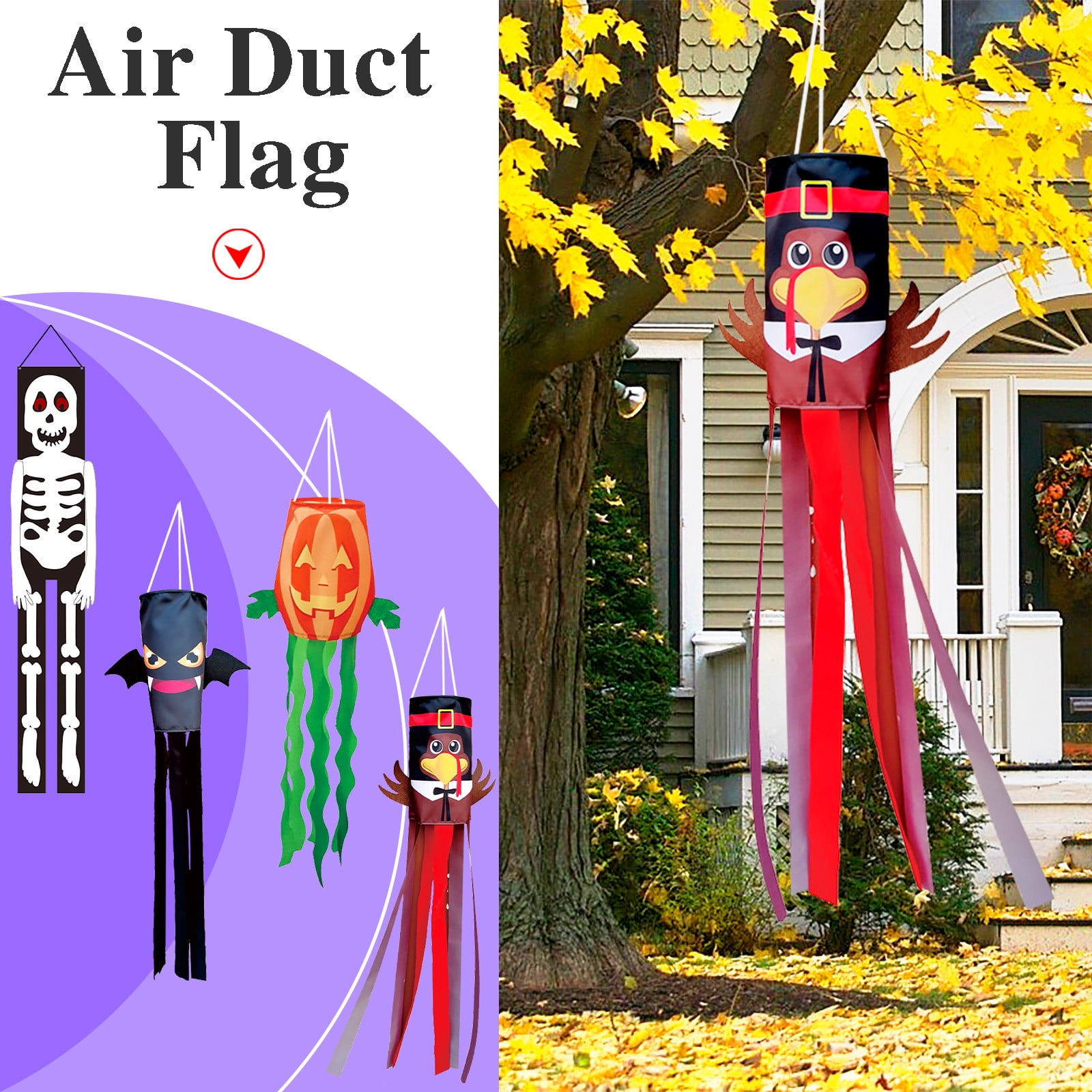 RWVBM Hanging Flag Grimace - Garden Decoration Windsock for Midyear ...