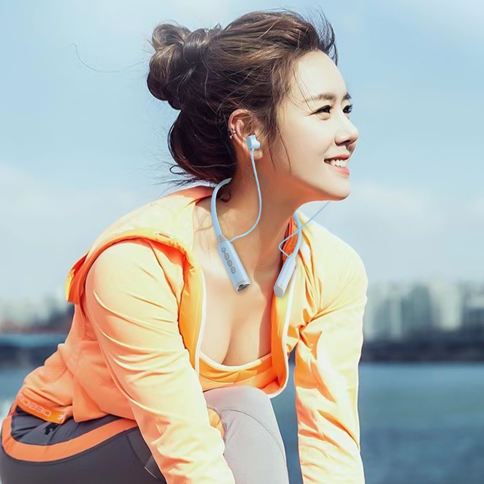 RWVBM Neckband Bluetooth Headphones, 100 Hours Playtime, HD Stereo ...