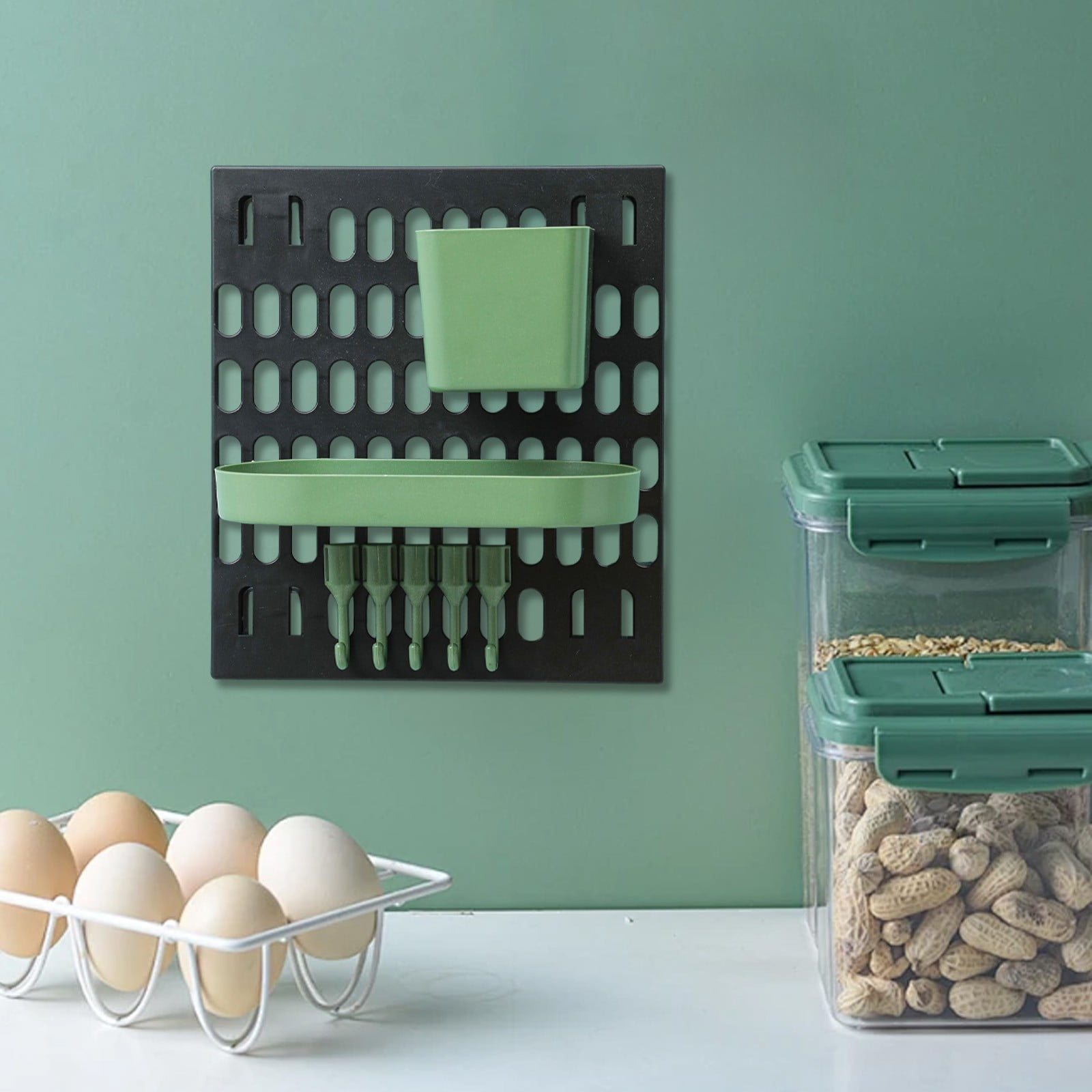 RWVBM No-Hole Mount Floating Shelves, Wall-Mounted Storage Racks ...