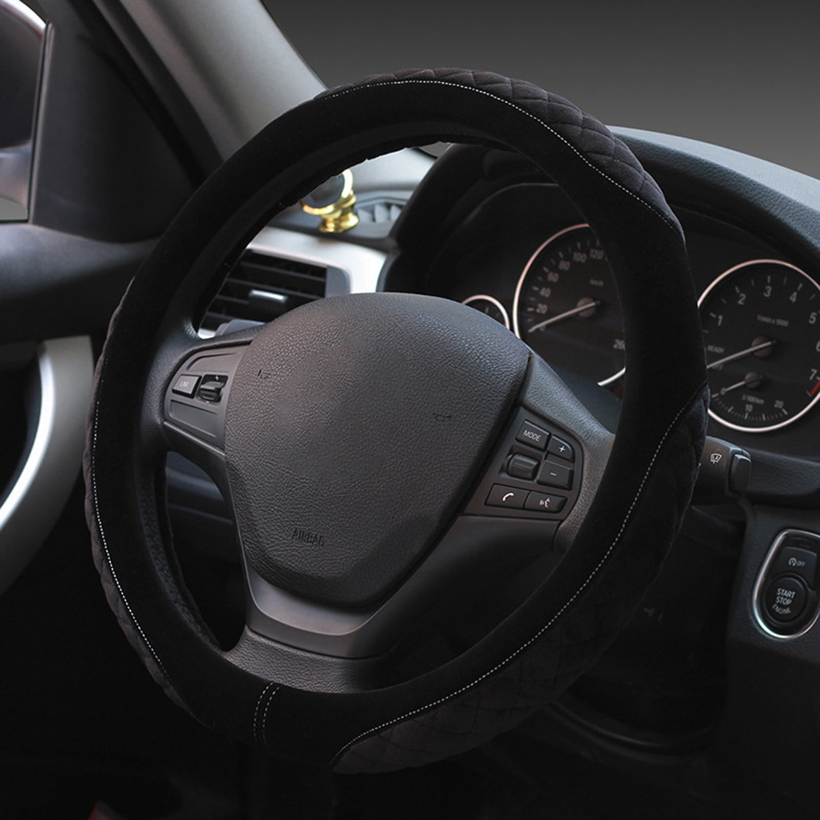 RWVBM Plush Steering Wheel Cover – Crystal Velvet Handlebar Cover – Universal Steering Wheel ...