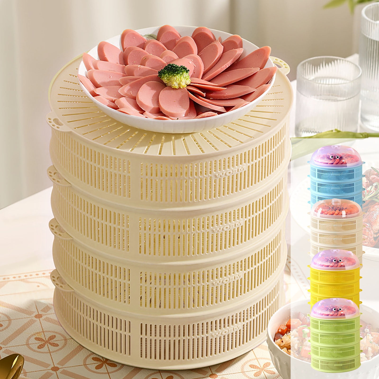 RWVBM Stacked Hollowed-Out Vegetable Covers, Multi-Functional Tabletop ...