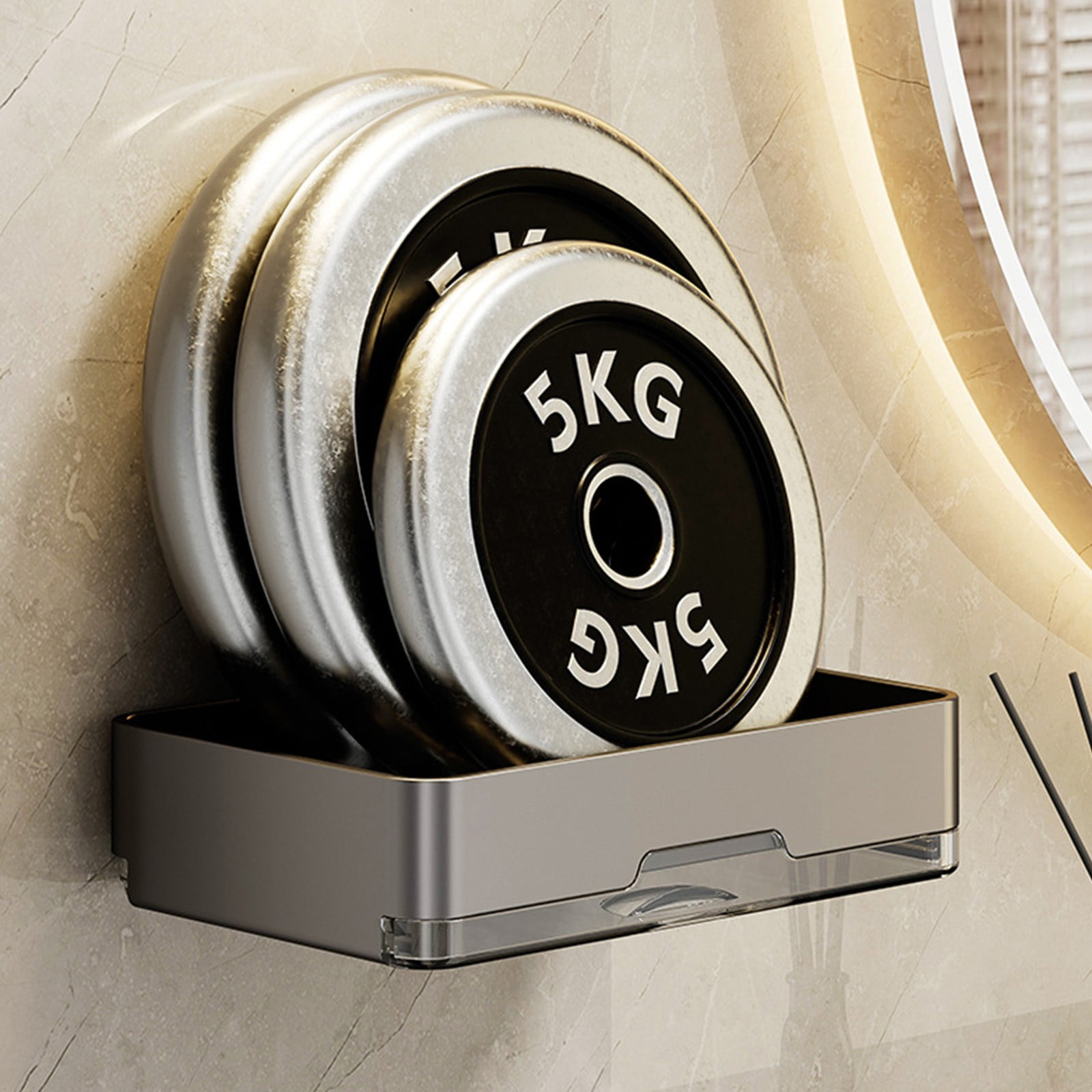 Wall Mounted No Punch Double Soap Box,Bathroom Organizer with Draining ...