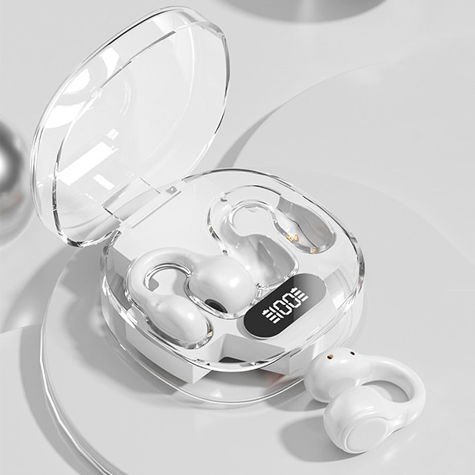 RWVBM Wireless Ear Clip Skeleton Conduction Headphones, Bluetooth 5.3 ...