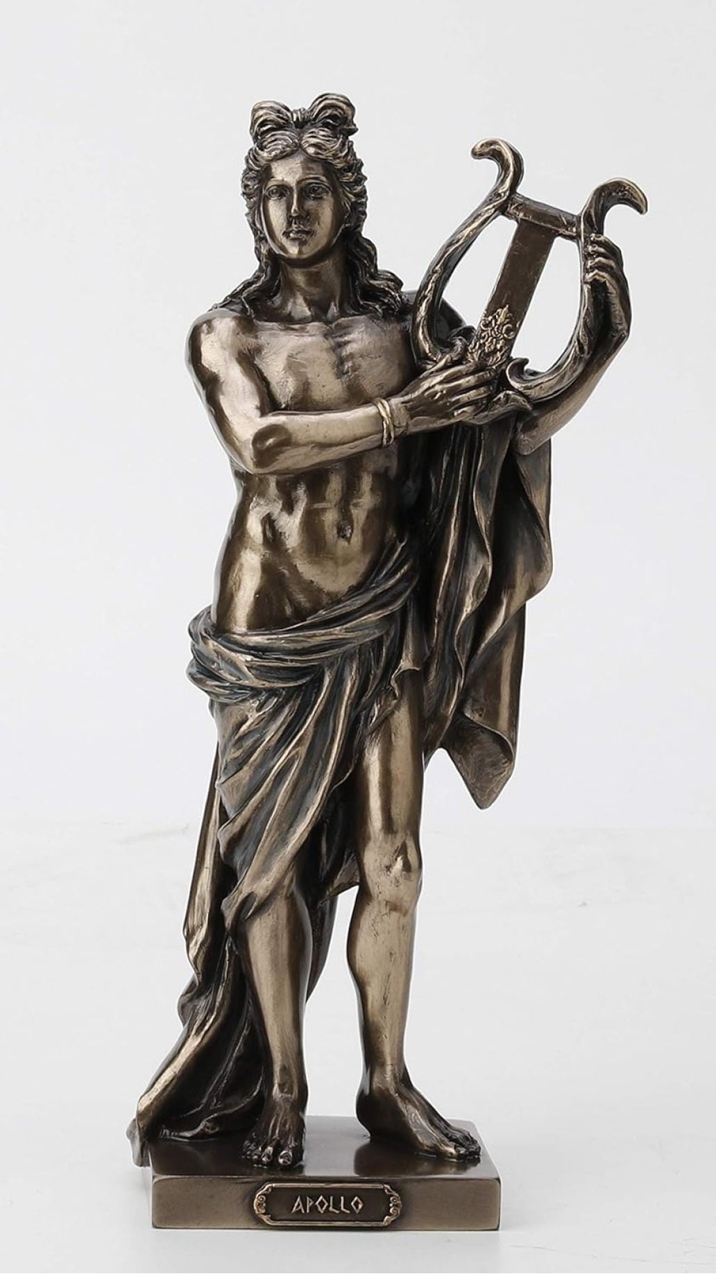 RWYP 10 Inch Greek God Apollo Playing Lyre Cold Cast Resin Bronze ...