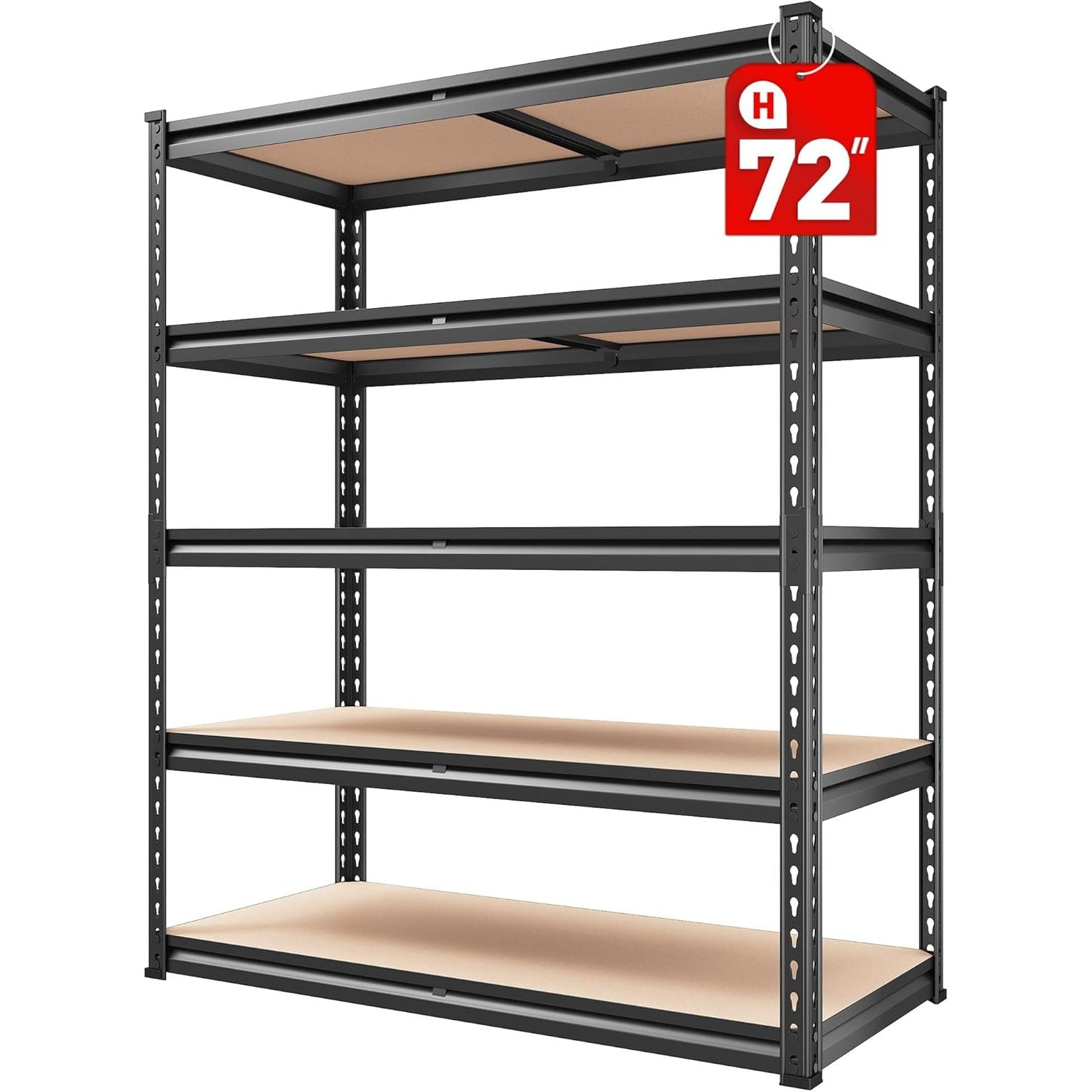 RWYP 2000LBS Garage Shelving Heavy Duty Storage Shelves 72" H Metal ...