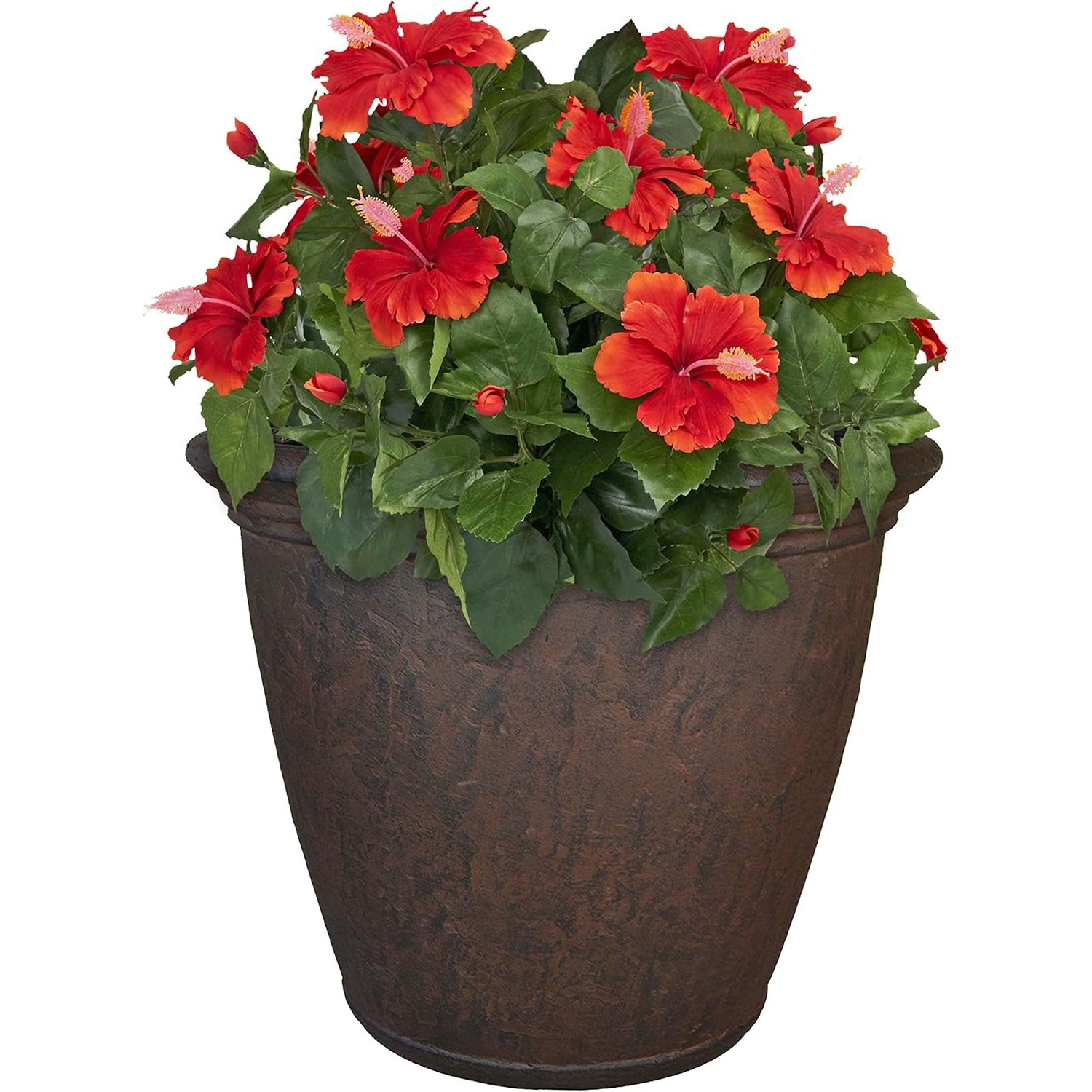 RWYP 24-Inch Anjelica Large Plastic Pot for Plants - Outdoor Polyresin ...