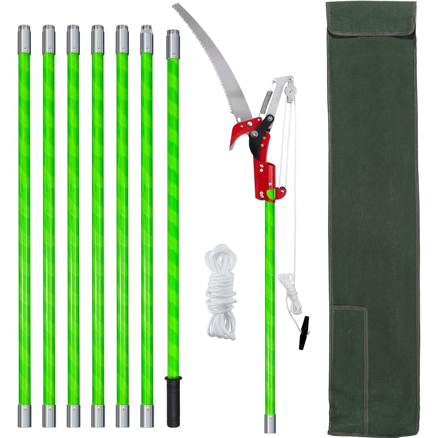 RWYP 26 Feet Tree Pole Pruner Manual Branches Trimmer Pole Set ...