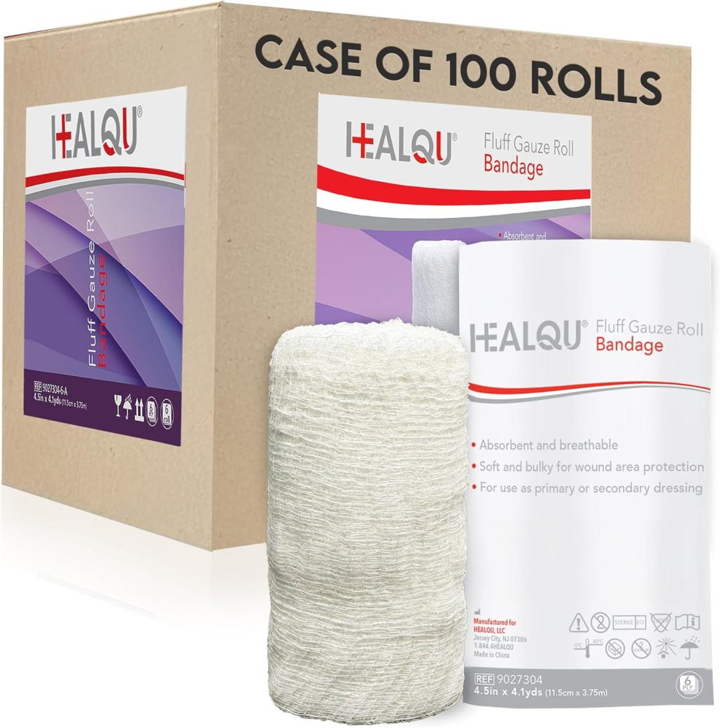 RWYP Kerlix Type Gauze Bandage Rolls - 4 ½ in x 4.1 Yds, 6 Ply - 100 ...