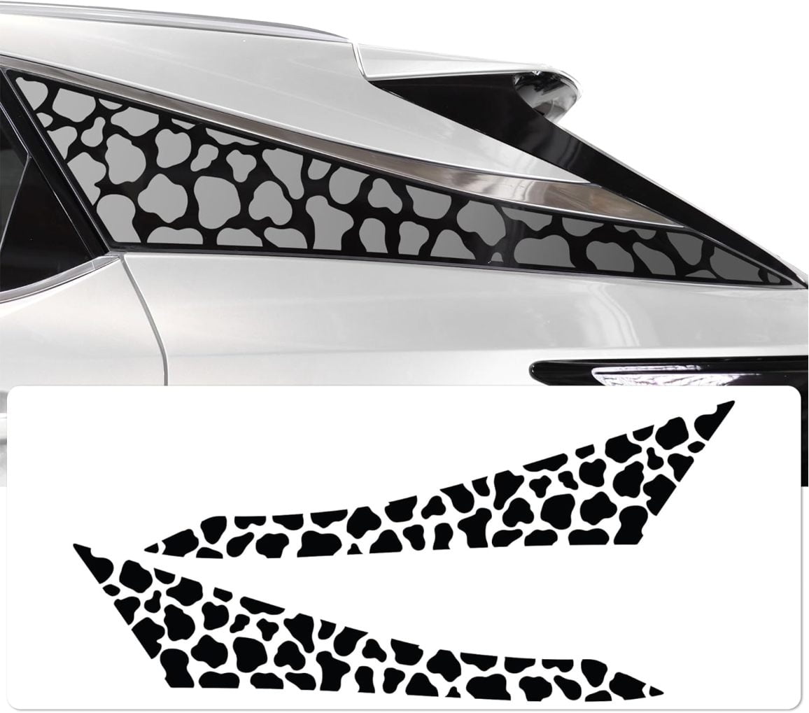 RWYP Precut Quarter Window Cow Print Vinyl Decal Sticker Compatible ...