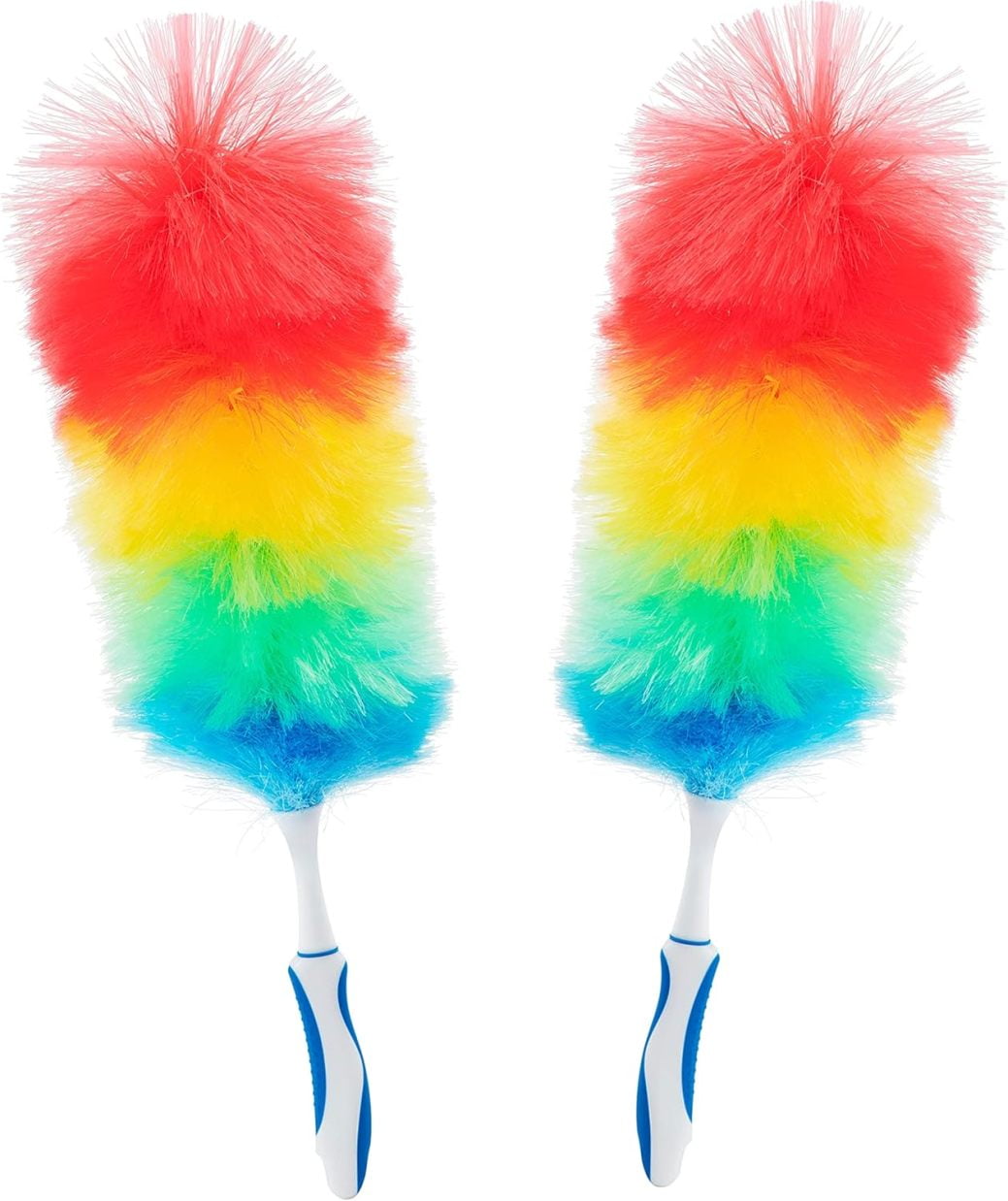 RWYP Rainbow Feather Duster for Cleaning, 2 Pack Plastic Dust Remover ...