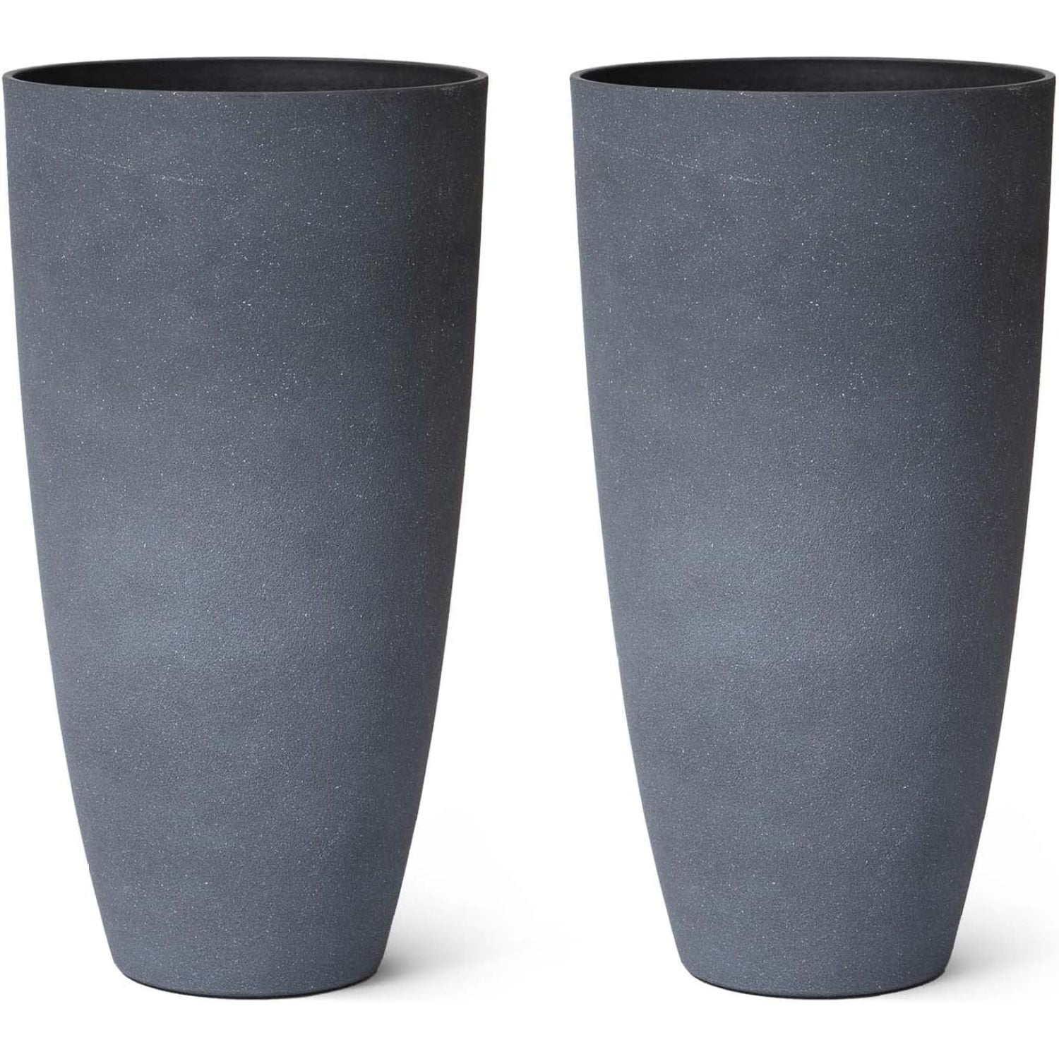 RWYP Set of 2 Tall Planters with Trays, 20 Inch Indoor/Outdoor Tall ...
