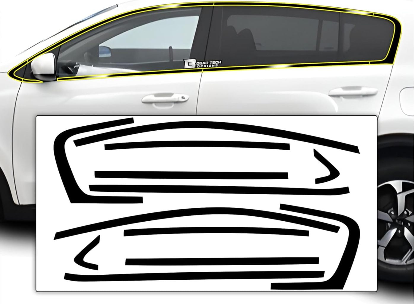RWYP Side Window Chrome Delete Sticker Decal Vinyl Film Replacement ...