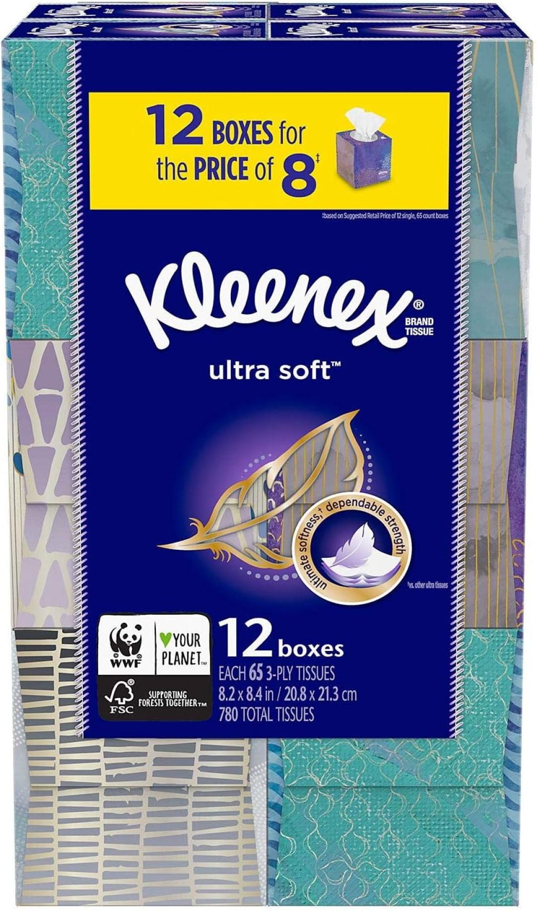 RWYP Ultra Soft Facial Tissues - Cube Boxes (12 Pack, 65 tissues ...