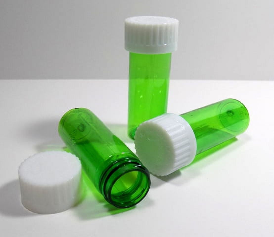RX Medicine Travel Vials 8 Dram Green 20 Pack - Walmart.com