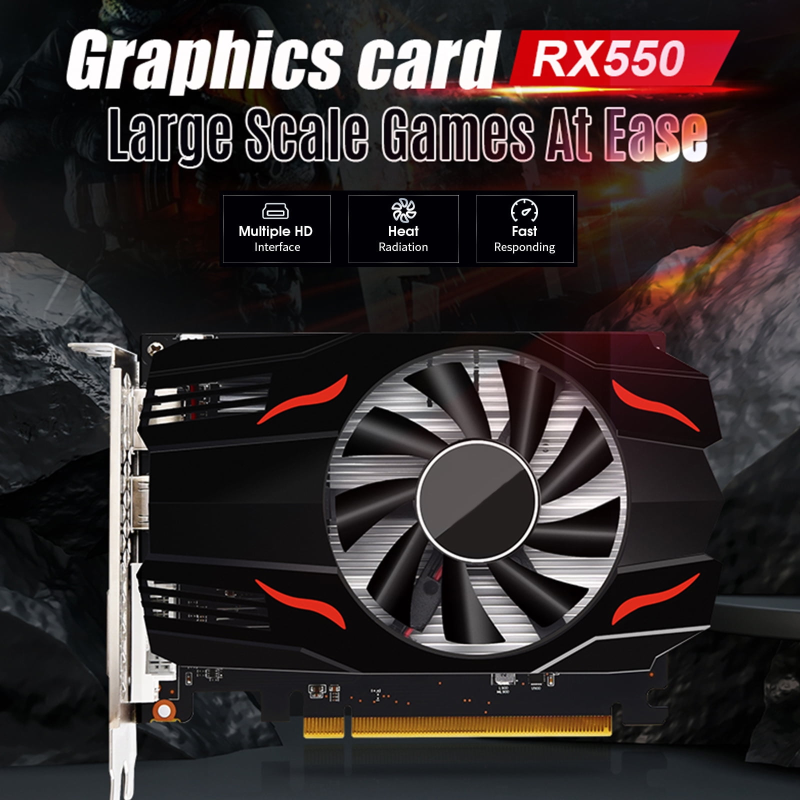 RX550 DDR5 4G Graphics Card Computer Desktop Independent Graphics Card ...