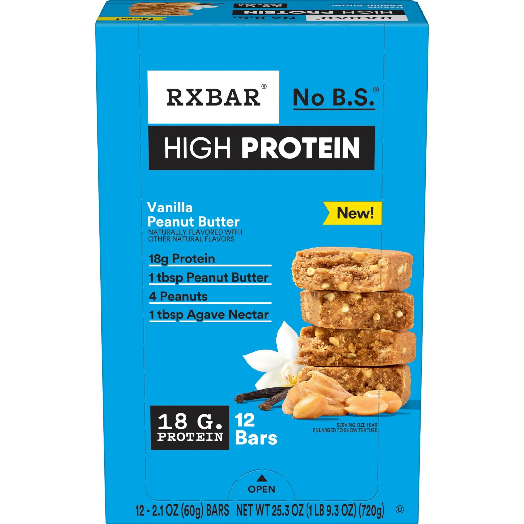 RXBAR High Protein Bars, Gluten Free, Protein Snacks, Vanilla Peanut ...