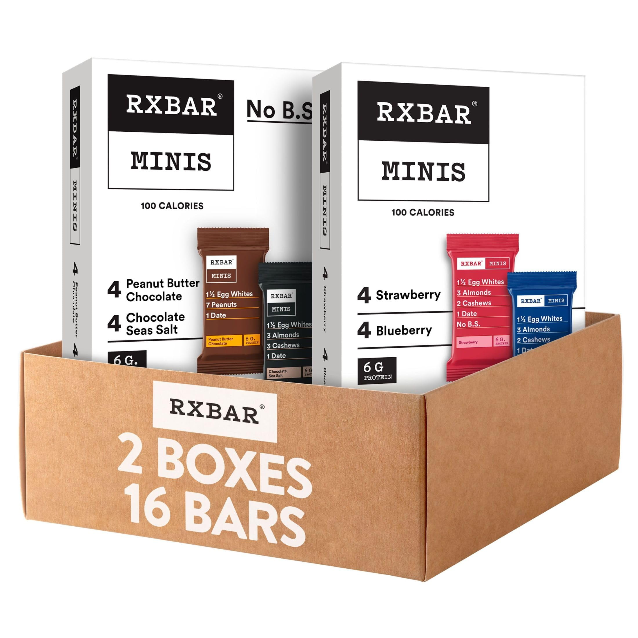 RXBAR Minis Protein Bars, Snack Bars, Variety Pack (16 Count) - Walmart.com