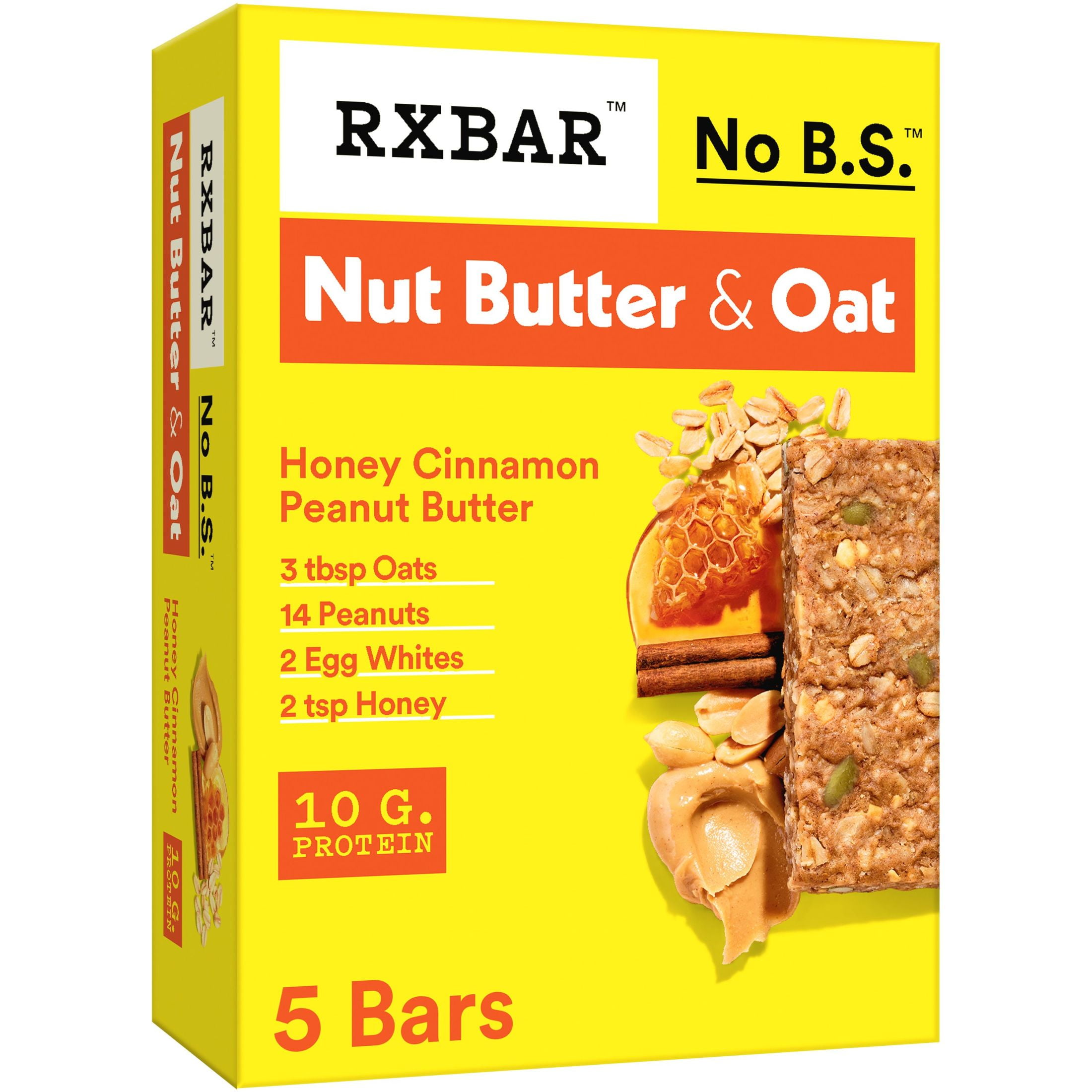 RXBAR Nut Butter and Oat Honey Cinnamon Peanut Butter Chewy Protein ...