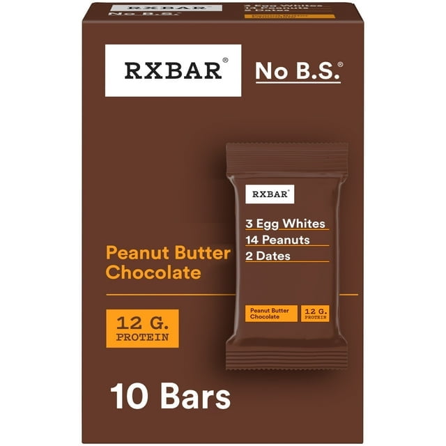 RXBAR Protein Bars Gluten-Free, Peanut Butter Chocolate, 10 Count ( 2 ...