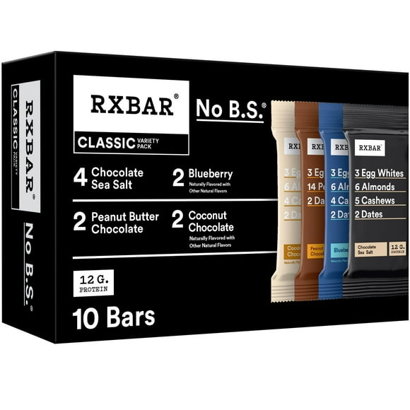 RXBAR Variety Pack Chewy Protein Bars, Ready-to-Eat, Protein Snack, 18. ...