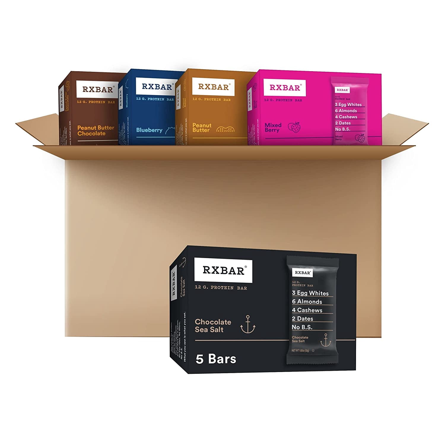 RXBARProtein Bars, 12g Protein, Gluten Free Snacks, Variety Pack 5 ...