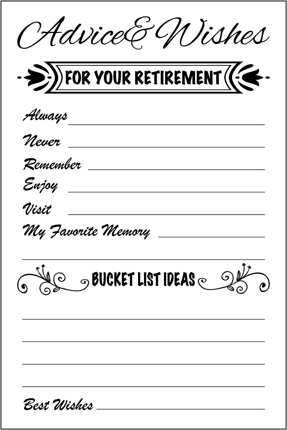 RXBC2011 Retirement Party Advice & Wishes Cards, Pack of 50 ...